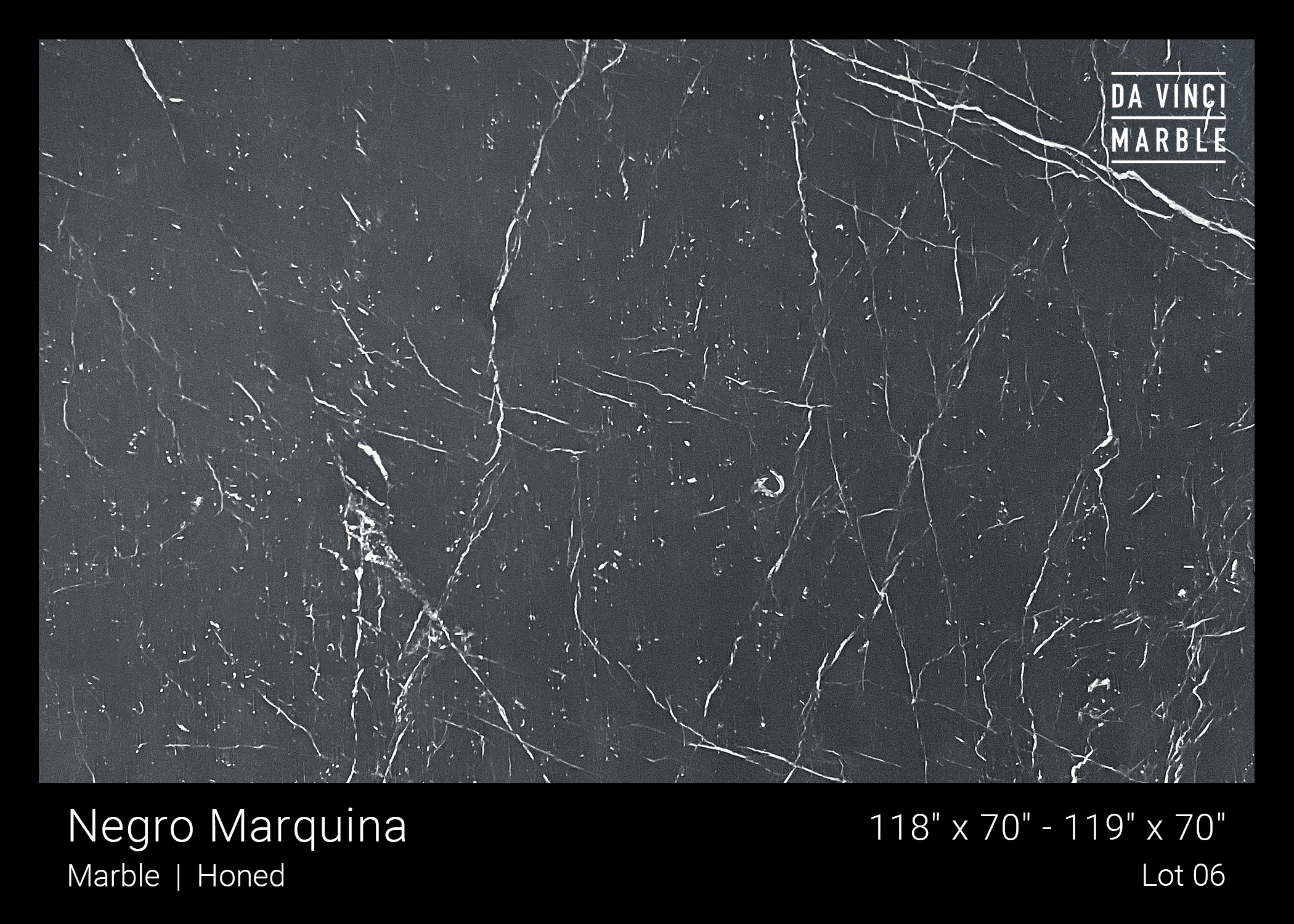 Negro Marquina 1st Choice Honed 2cm - DaVinci Marble